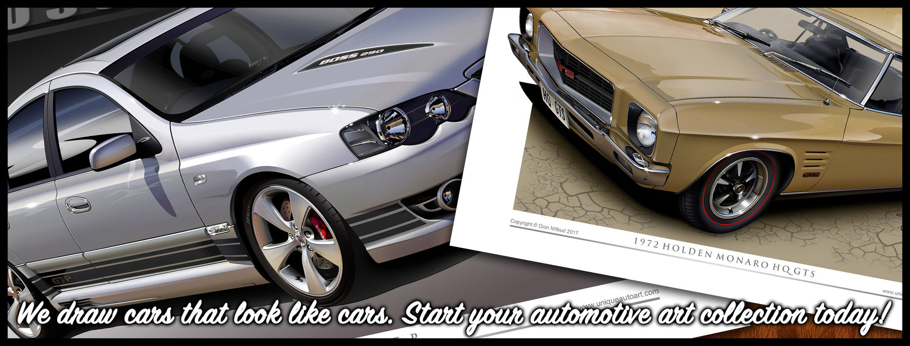 Car Drawings | Automotive Art | Australian Muscle Cars – Unique Autoart