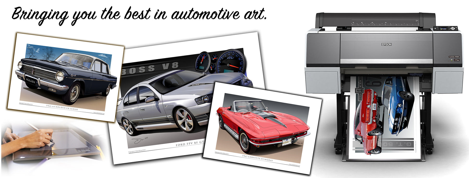 Car Drawings | Automotive Art | Australian Muscle Cars – Unique Autoart