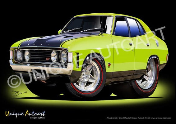 Ford XA | Falcon XA GT | Car Cartoons From Unique Autoart