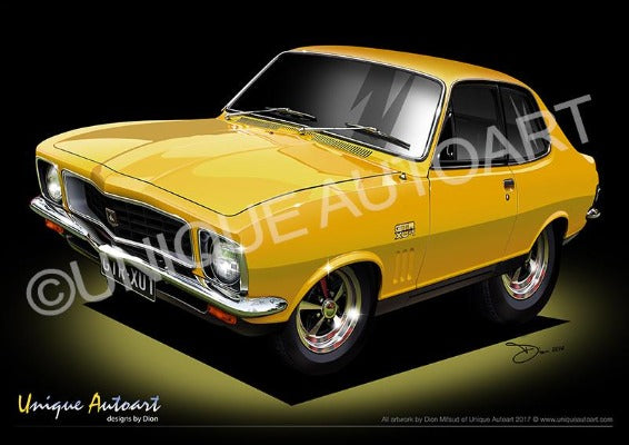 LJ Torana Cartoon Cars | Holden Car Prints From Unique Autoart