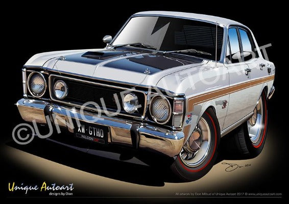 Ford XW GT Prints | Falcon GT Art Designs | Cartoon Art by Dion Mifsud ...